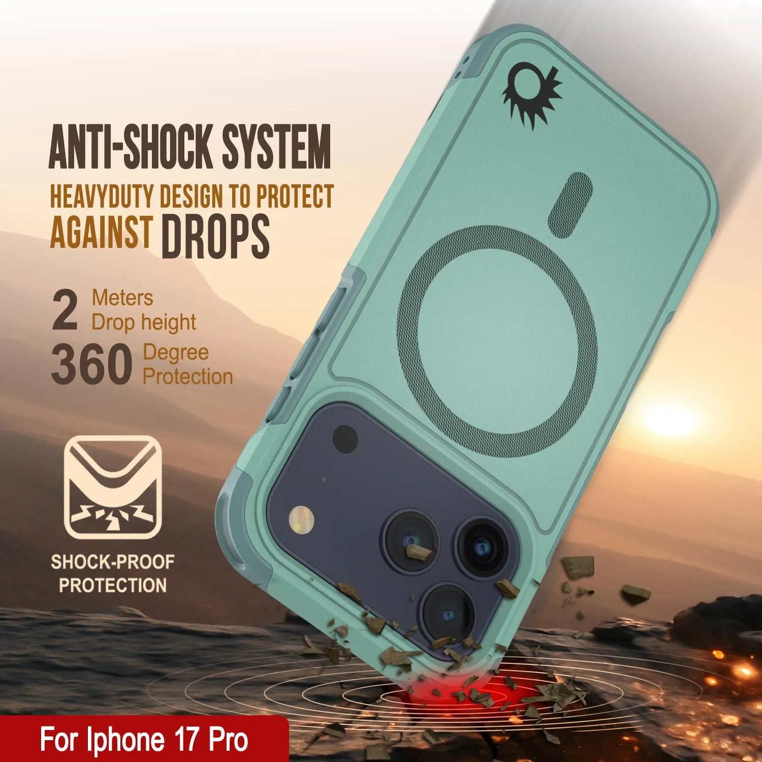 PunkCase iPhone 17 Pro Case, [Spartan 2.0 Series] Clear Rugged Heavy D ...