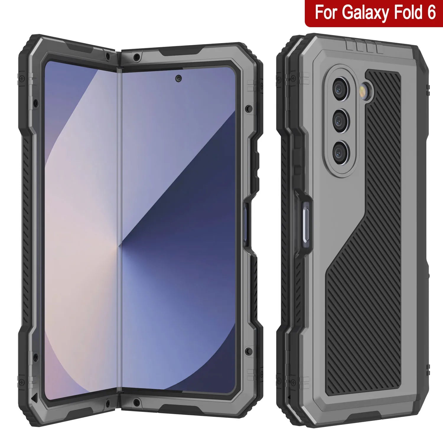 Galaxy Z Fold6 Metal Case, Heavy Duty Military Grade Armor Cover Full ...
