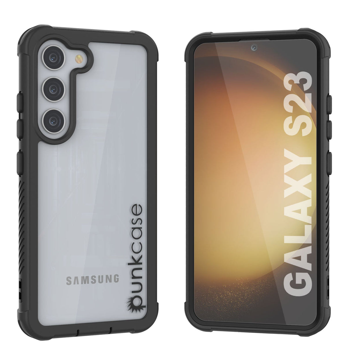 PunkCase Galaxy S23 Case, [Spartan Series] Clear Rugged Heavy Duty Cov ...