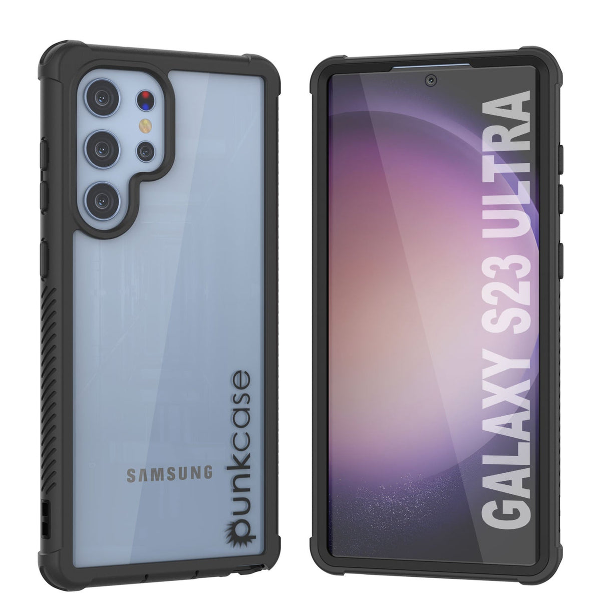 PunkCase Galaxy S23 Ultra Case, [Spartan Series] Clear Rugged Heavy Du ...