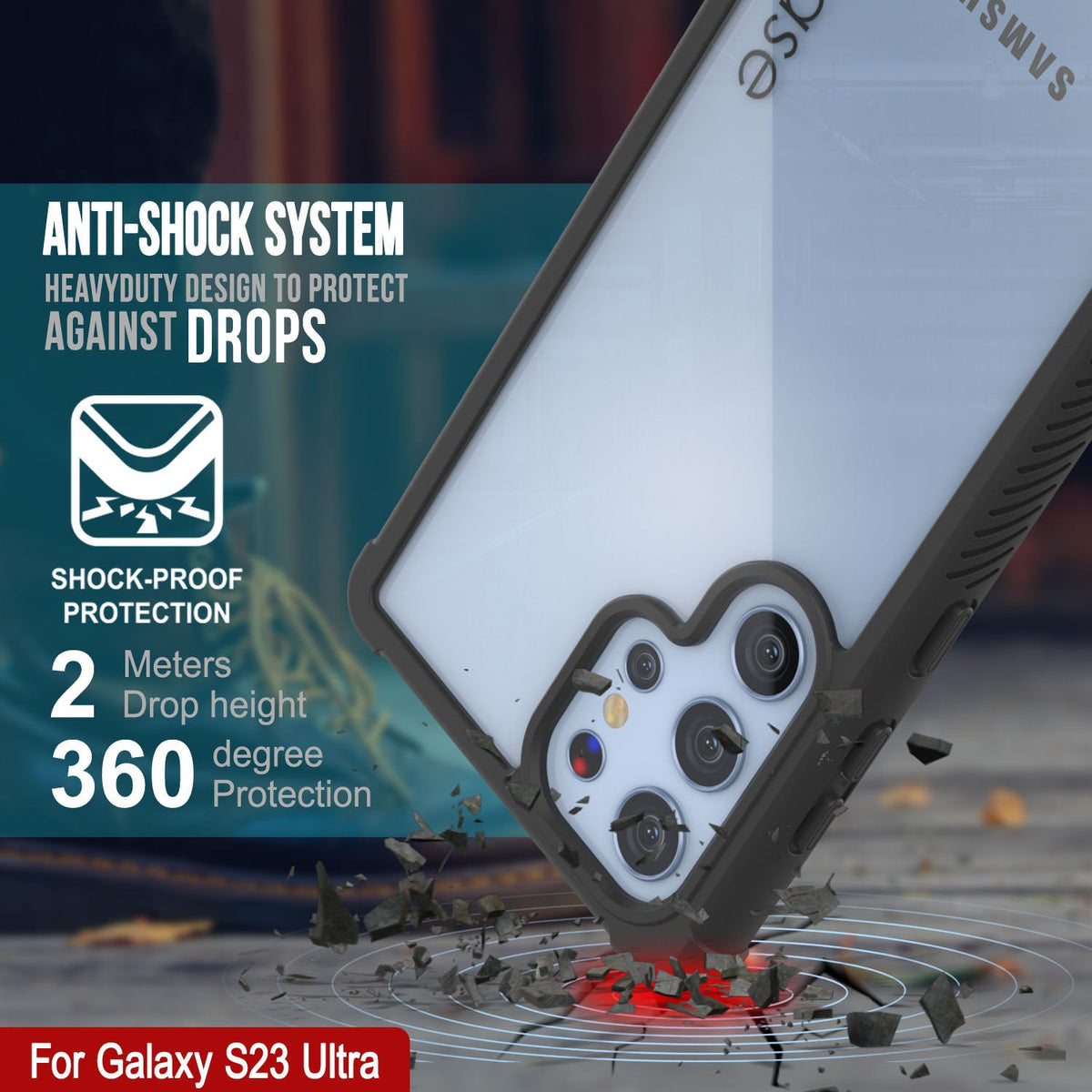 PunkCase Galaxy S23 Ultra Case, [Spartan Series] Clear Rugged Heavy Du ...