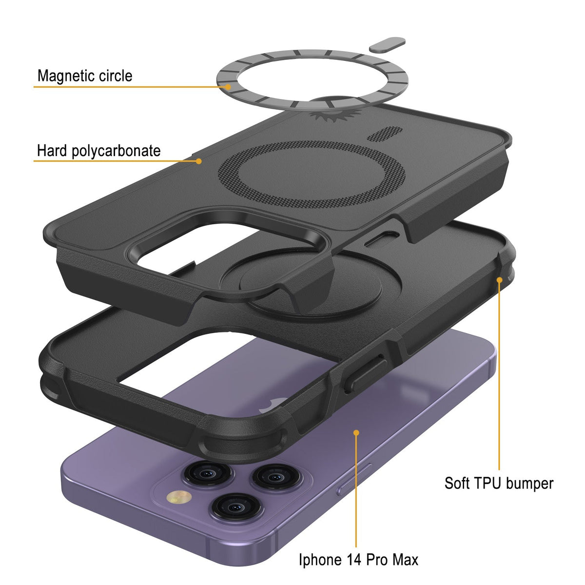 PunkCase iPhone 14 Pro Max Case, [Spartan 2.0 Series] Clear Rugged Hea ...
