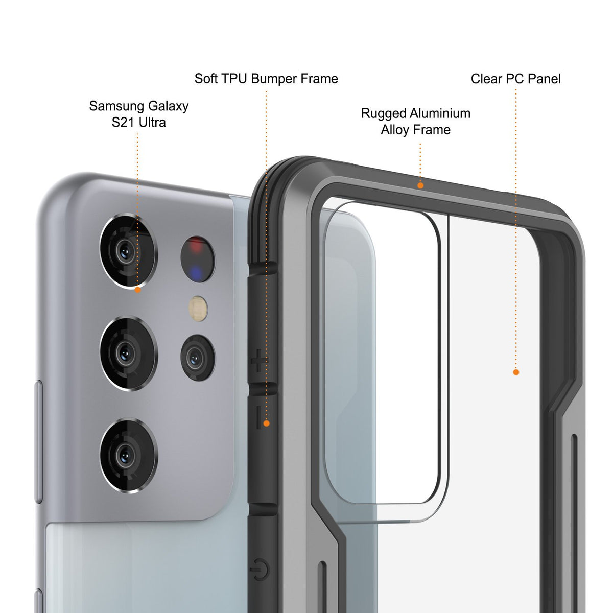 Punkcase S21 Ultra Ravenger Case Protective Military Grade Multilayer ...